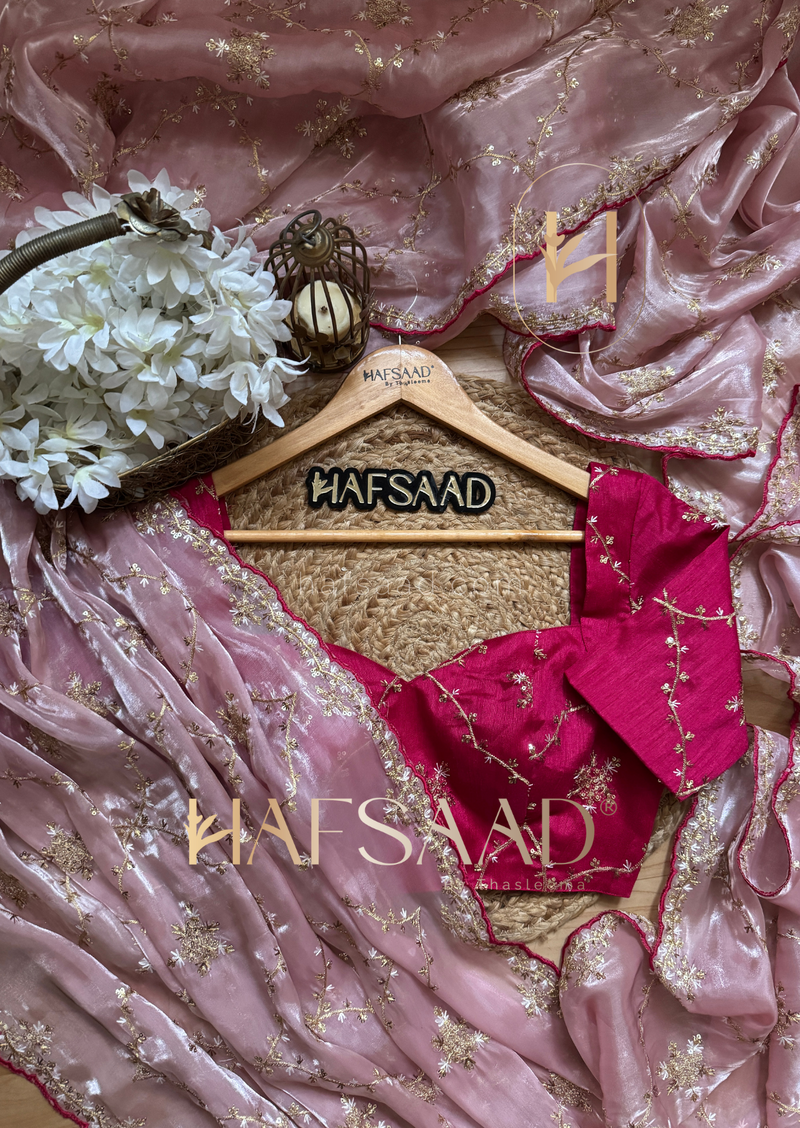 Gulabi- Satin organza saree