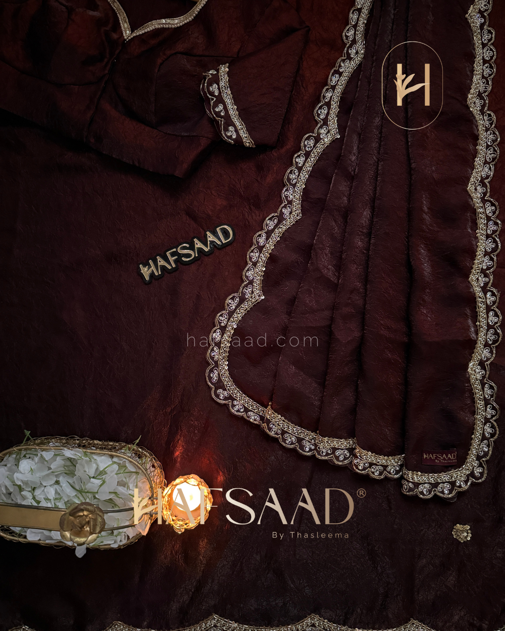 Nihal - Crushed fendy silk saree
